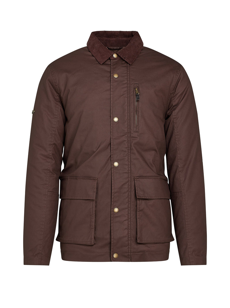 Wax Effect Cord Collar Jacket - Brown – Raging Bull Clothing