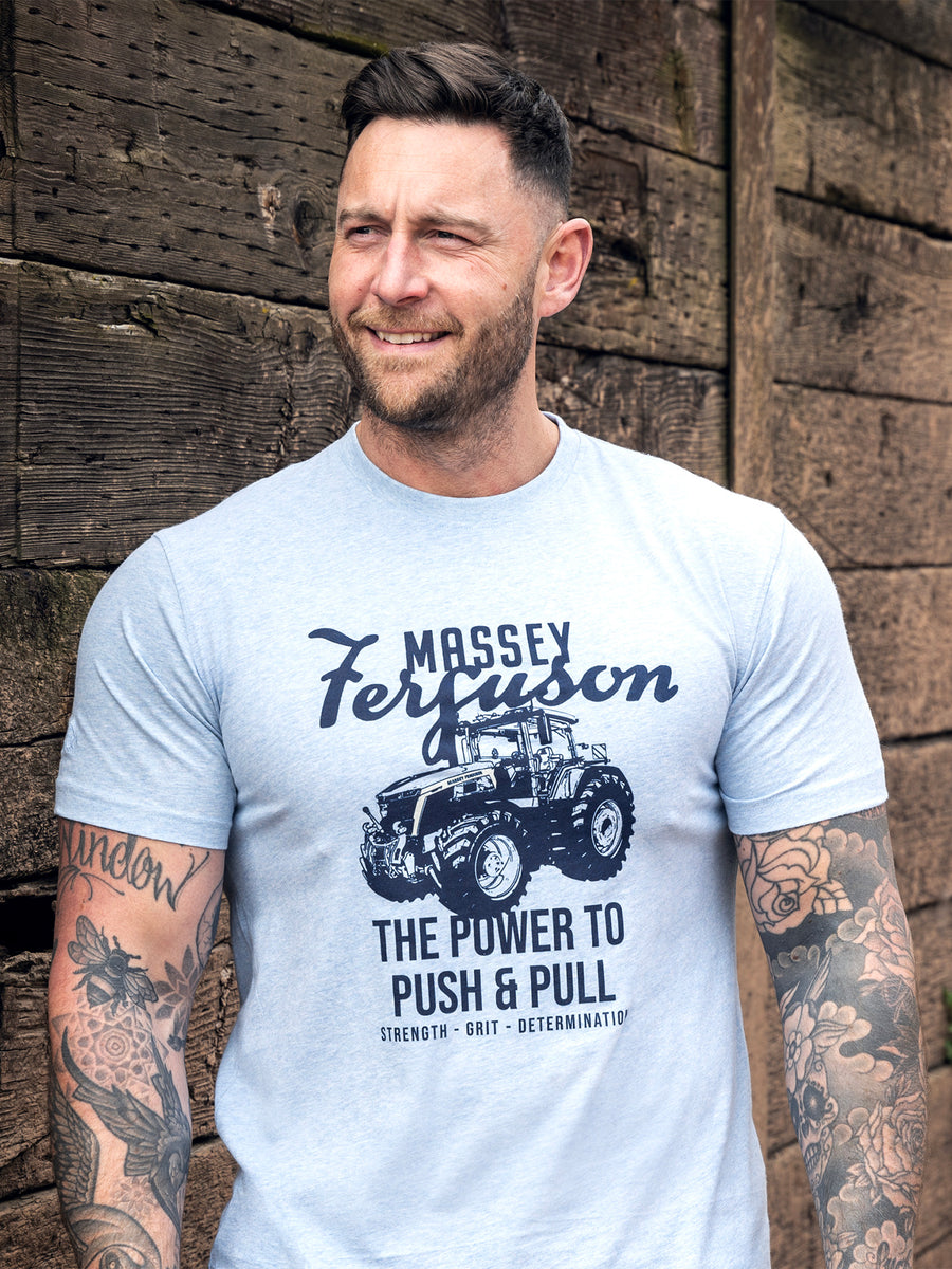 Massey Ferguson The Power T-Shirt - Sky Blue – Raging Bull Clothing