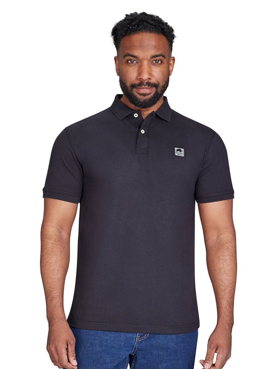 Patch Jersey Polo - Black – Raging Bull Clothing