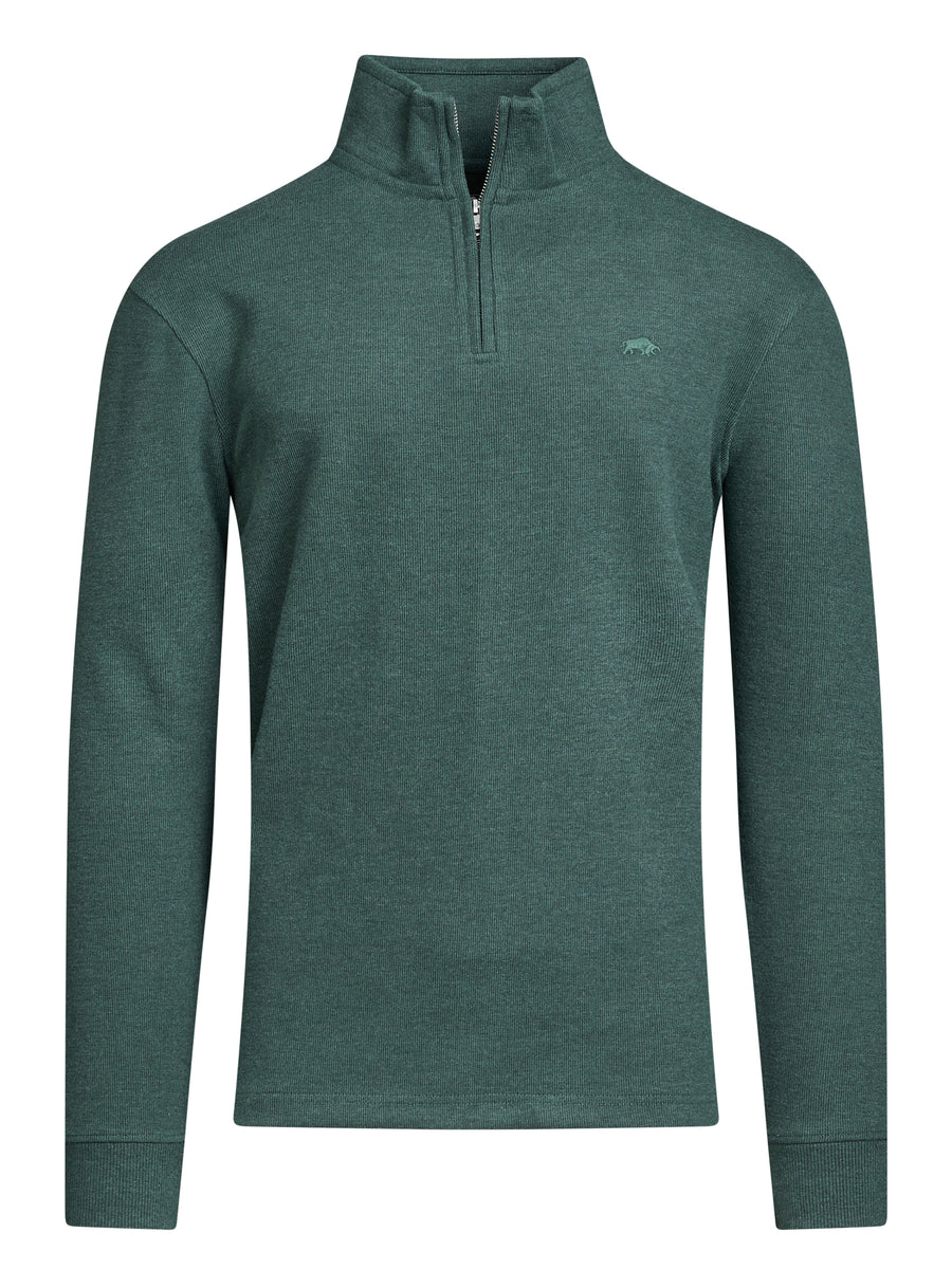 Classic French Rib Quarter Zip Sweat - Olive – Raging Bull Clothing