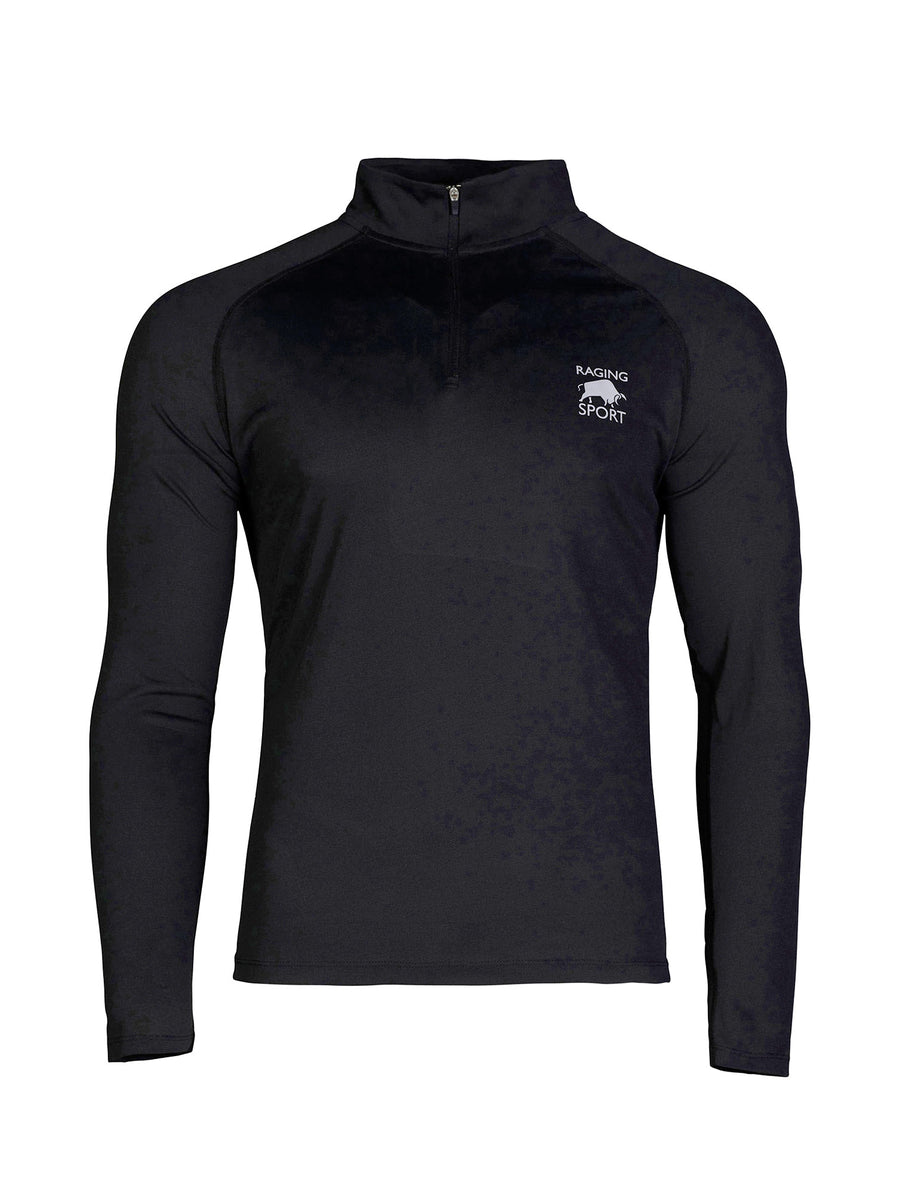 Performance Long Sleeve Quarter Zip - Black – Raging Bull Clothing