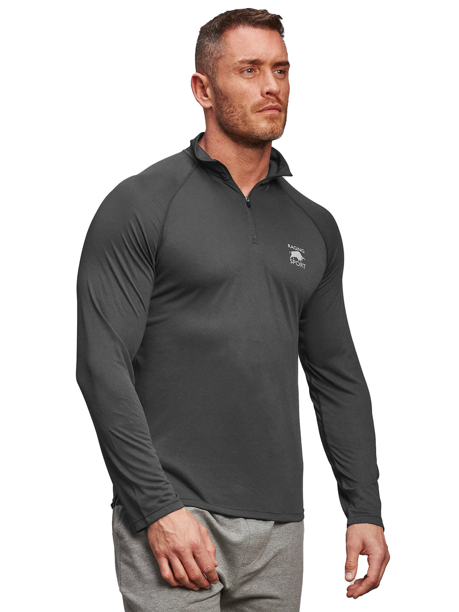 Performance Long Sleeve Quarter Zip - Black – Raging Bull Clothing