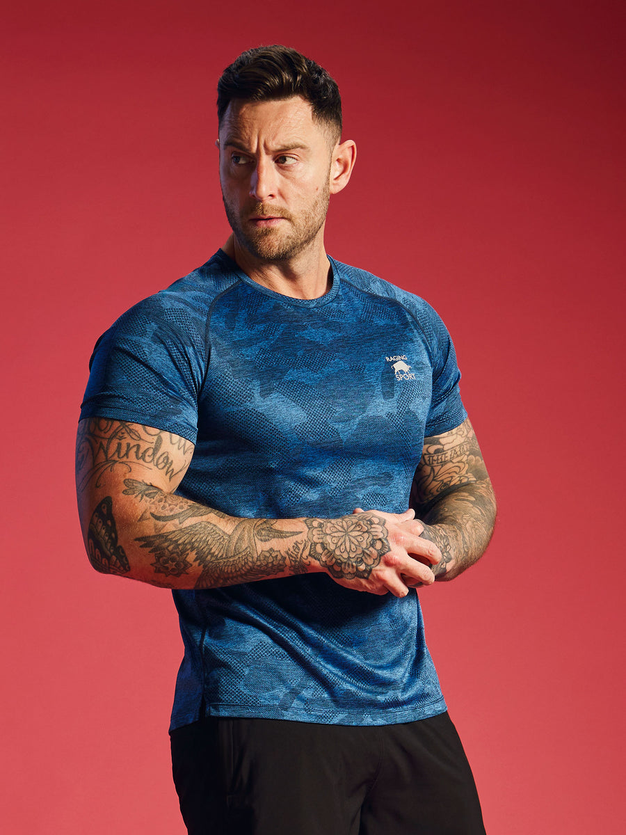 RB Sport Performance Jaquard Knit T-Shirt - Cobalt – Raging Bull Clothing