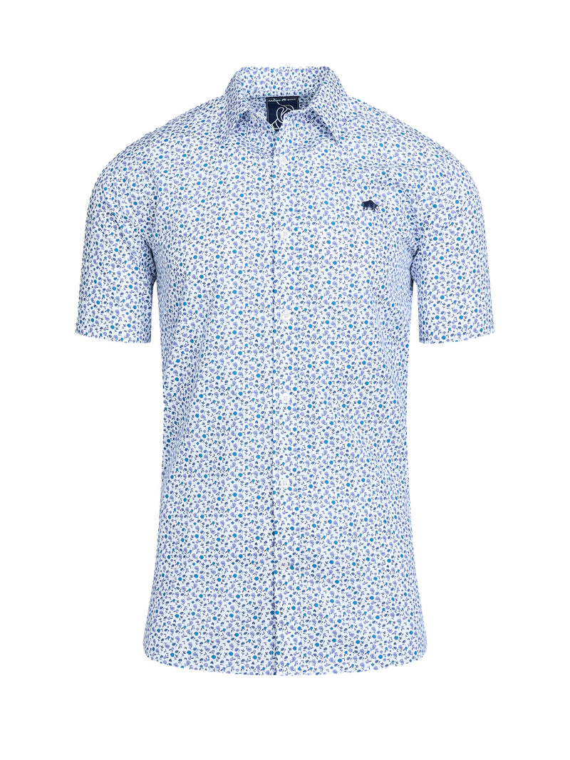 Short Sleeve Floral Pattern Shirt - Purple – Raging Bull Clothing