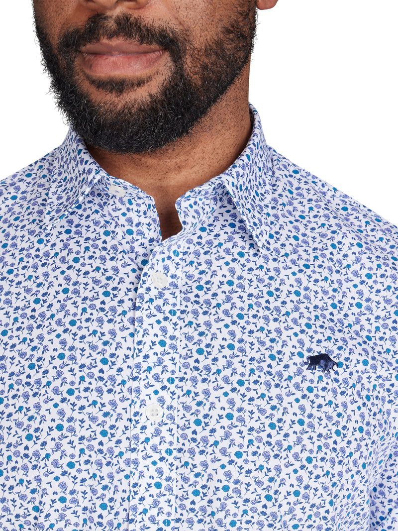 Short Sleeve Floral Pattern Shirt - Purple – Raging Bull Clothing
