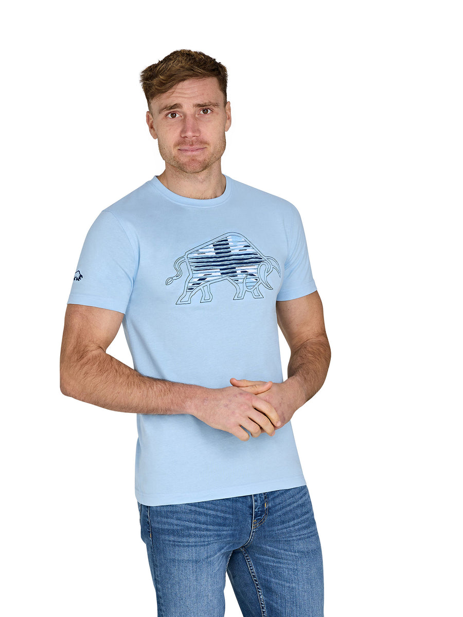 Slash Bull T-Shirt - Sky Blue – Raging Bull Clothing