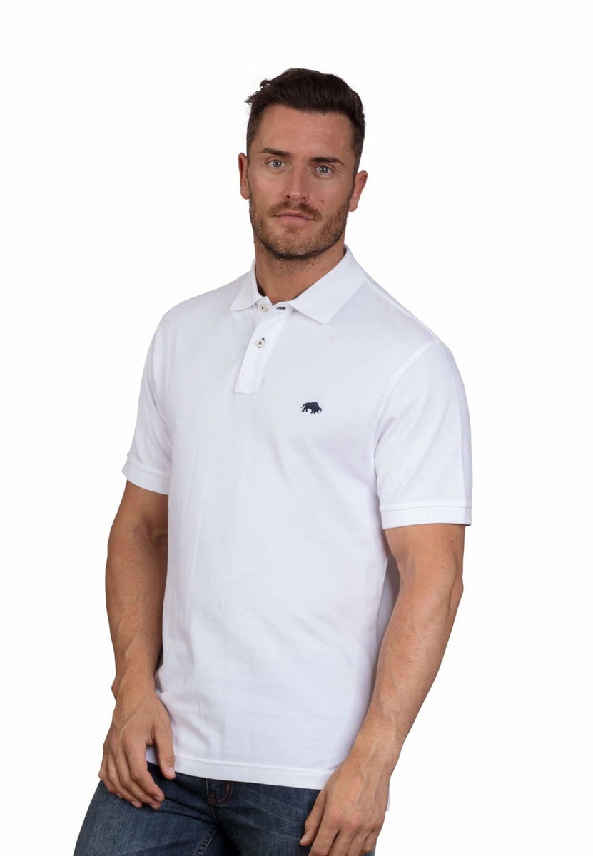 Classic Organic Polo - White – Raging Bull Clothing